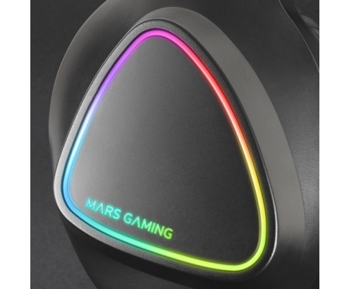 Mars Gaming MH222 Negro, Cascos Gaming RGB Over Ear con Micrófono ...